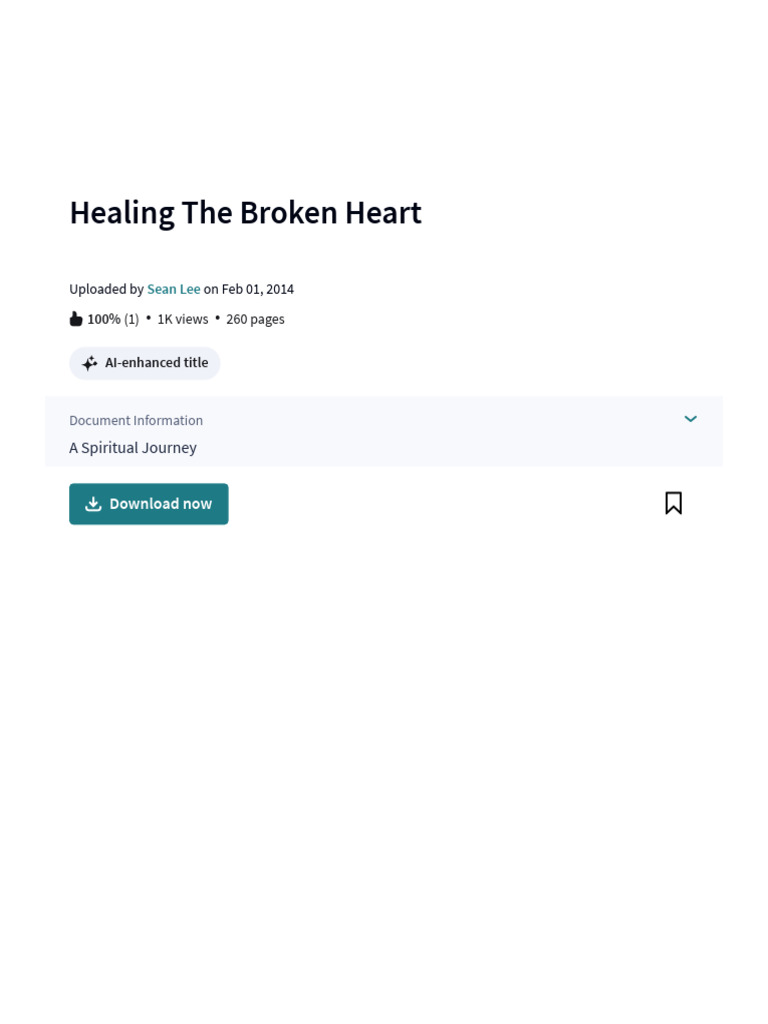 Healing The Broken Heart - PDF - Soul - Love | PDF | Scribd