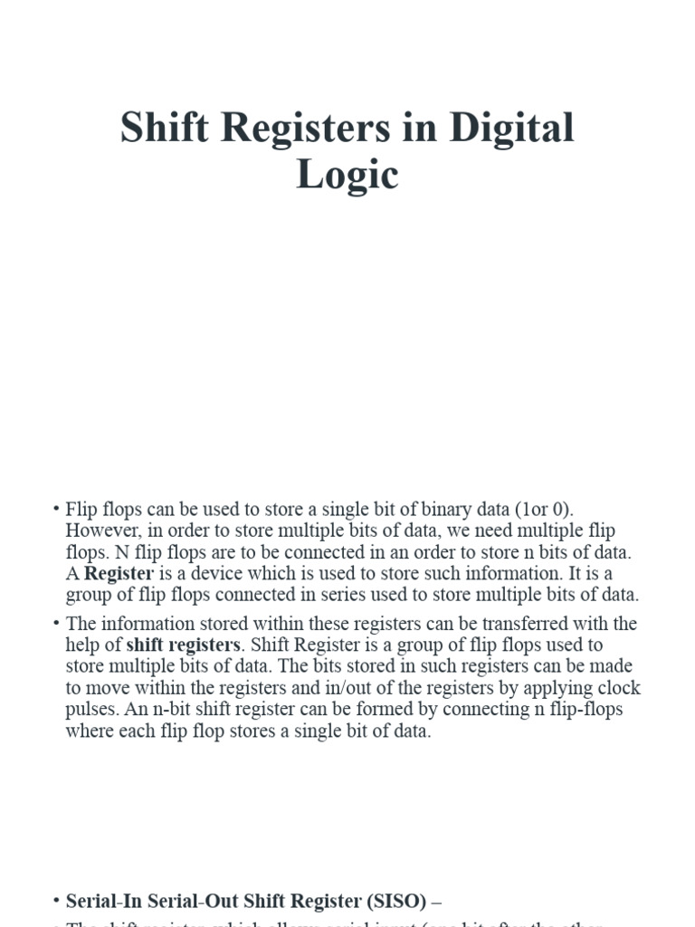 15. Shift Registers | PDF | Computer Data | Electrical Engineering