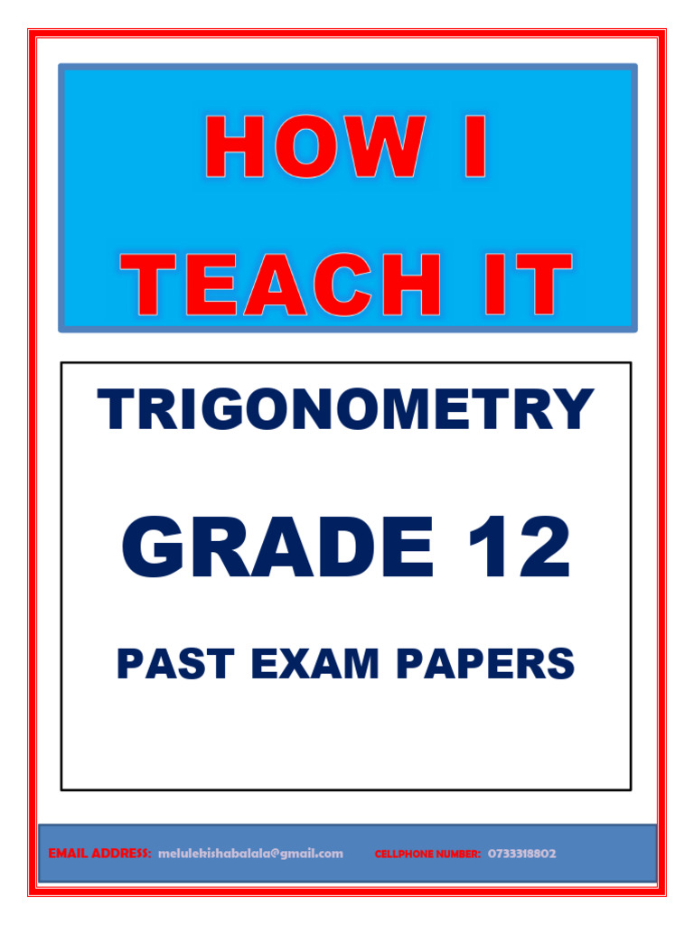 P2 Gr12 Trig Part1 P Exam Pdf Trigonometric Functions Trigonometry