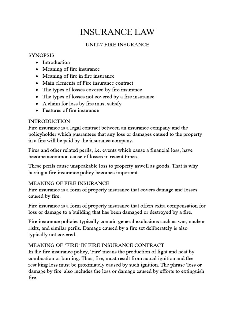 Unit 7 Insurance | PDF | Insurance | Property Insurance