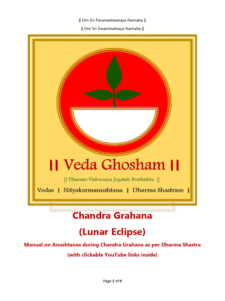 Chandra Grahana Eclipse Anushtana 2023 | PDF
