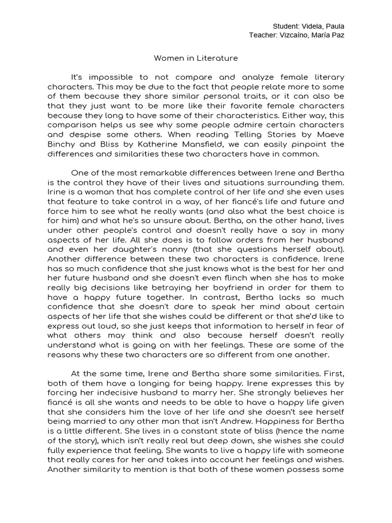 Essay Women in Literature | PDF