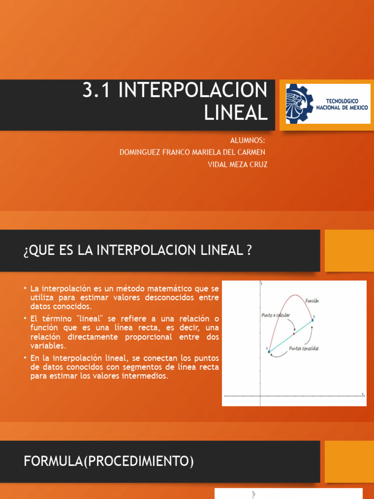 Interpolacion Lineal 3.1 | PDF | Interpolación | Pendiente