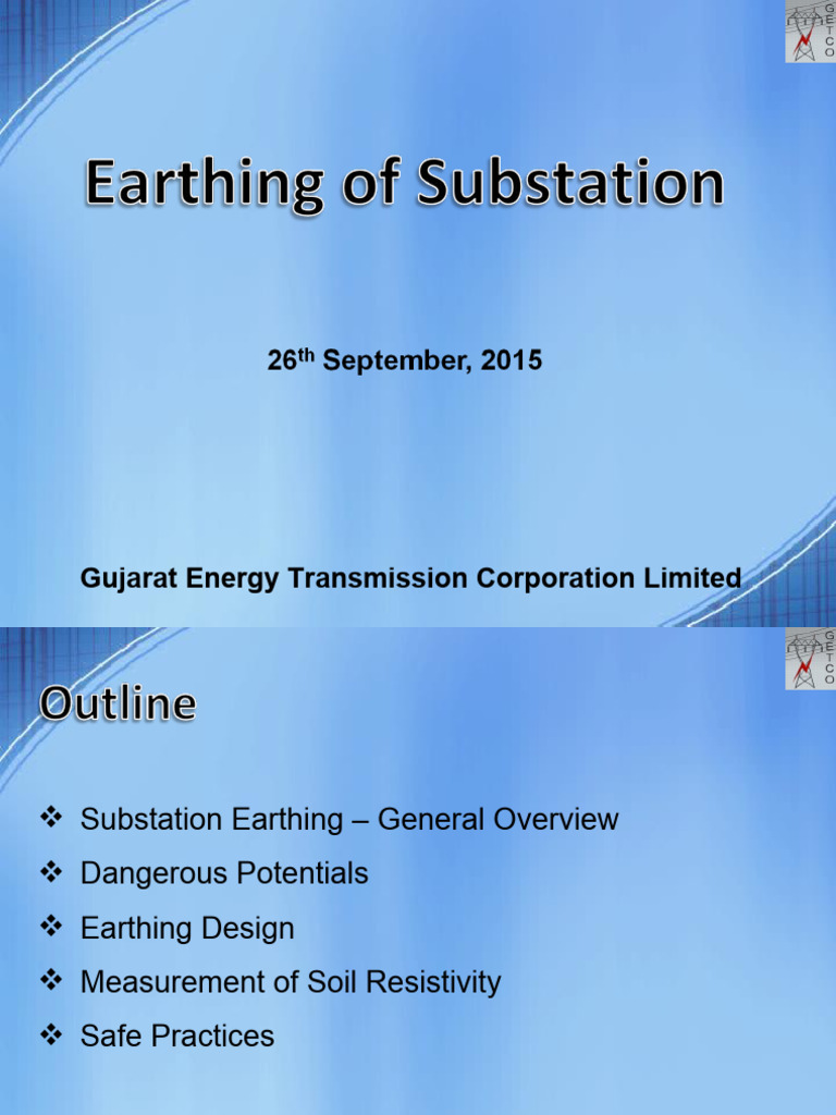 Earthing System of Substation | PDF | Electrical Substation | Electric ...