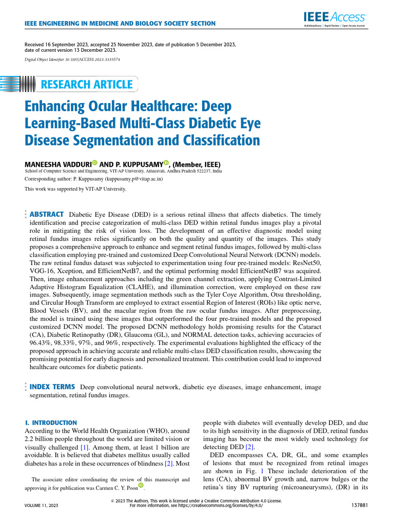 Enhancing Ocular Healthcare Deep Learning-Based Multi-Class Diabetic ...
