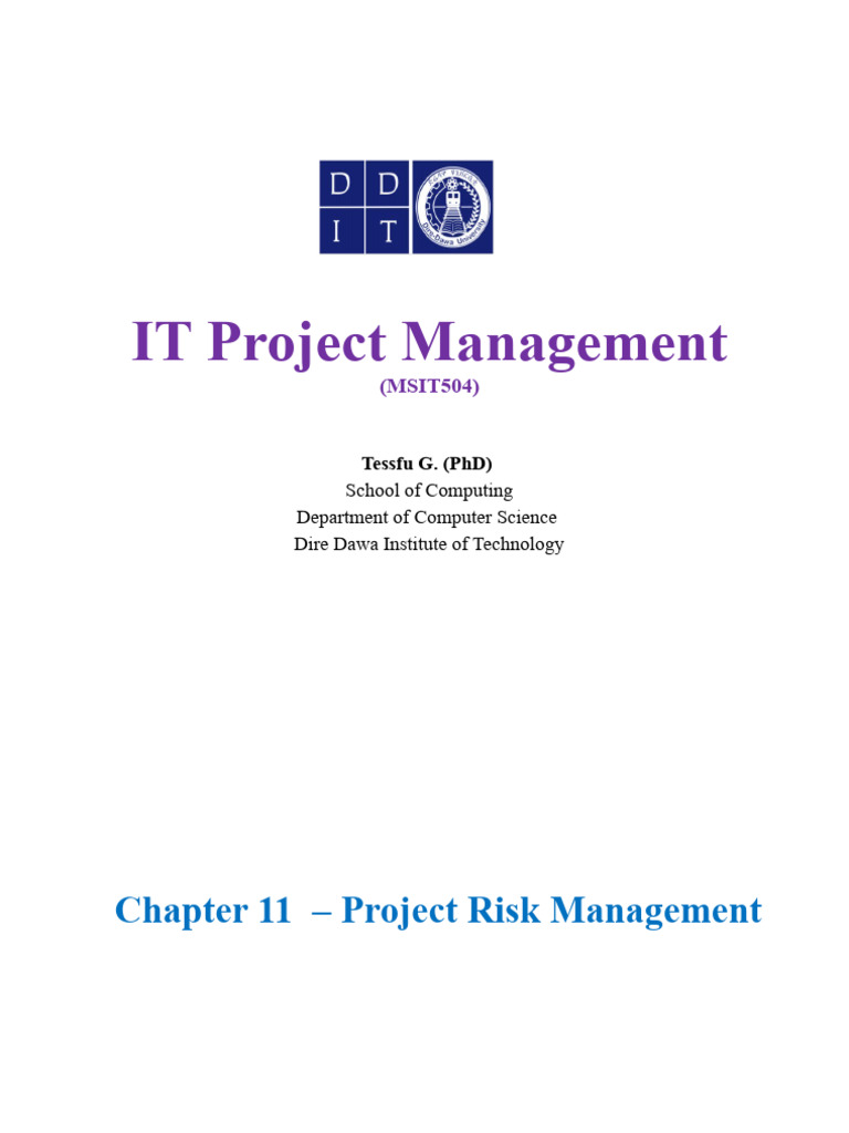 Chapter 11-Project Risk Management | PDF | Risk | Risk Management