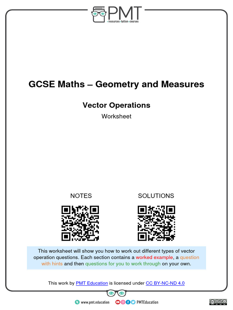 Gcse Geometry Vector Operations Exercise | PDF | Euclidean Vector | Applied Mathematics