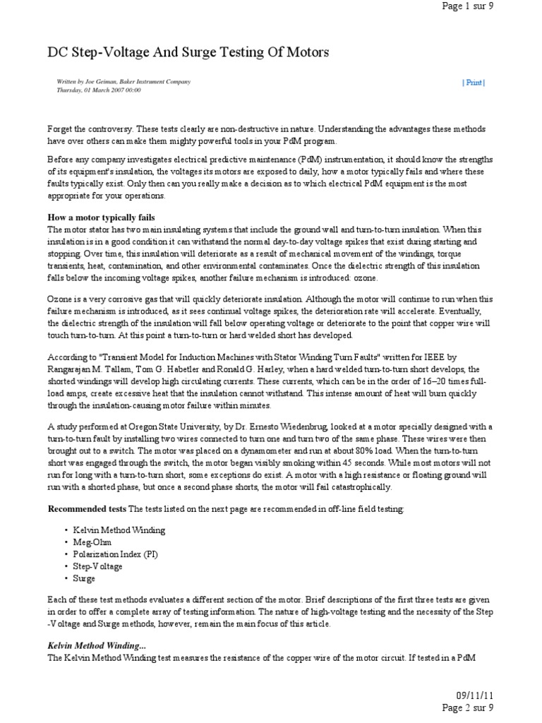 DC Step-Voltage and Surge Testings of Motors | PDF | Inductor ...