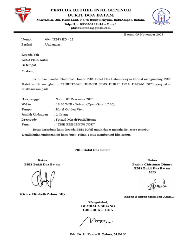 SU Chirstmas Dinner-PBIS Kabil | PDF