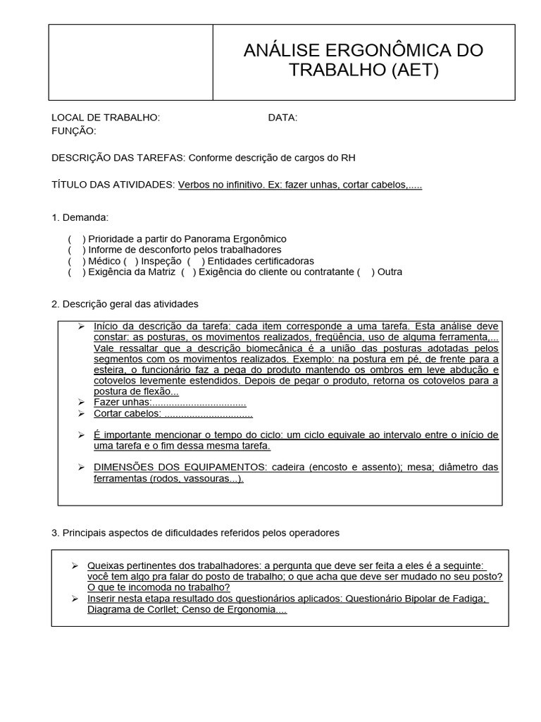 Modelo Aet | PDF | Fatores humanos e Ergonomia | Tempo