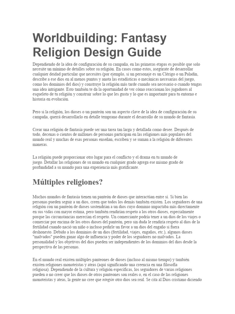 World Building | PDF | Deidades | Dios