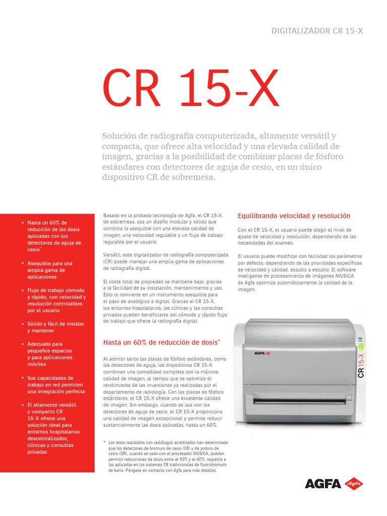 CR 15-X: Radiografía Digital Versátil | PDF | Píxel | Rayo X