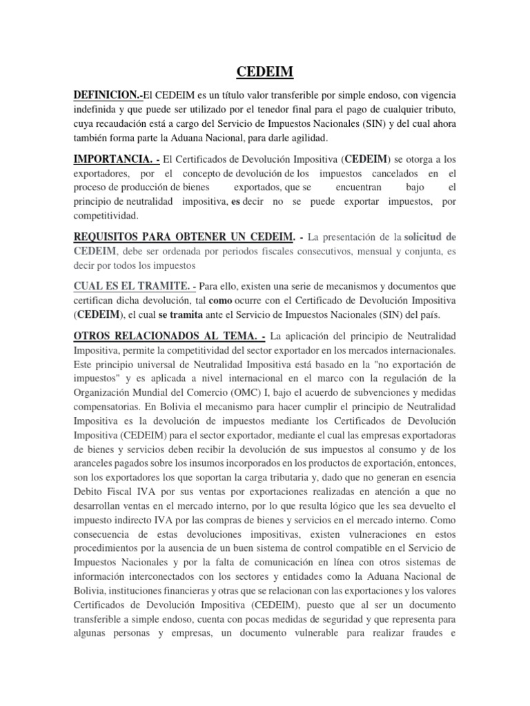 Tarea N3 CEDEIM | PDF | Impuestos | Exportaciones