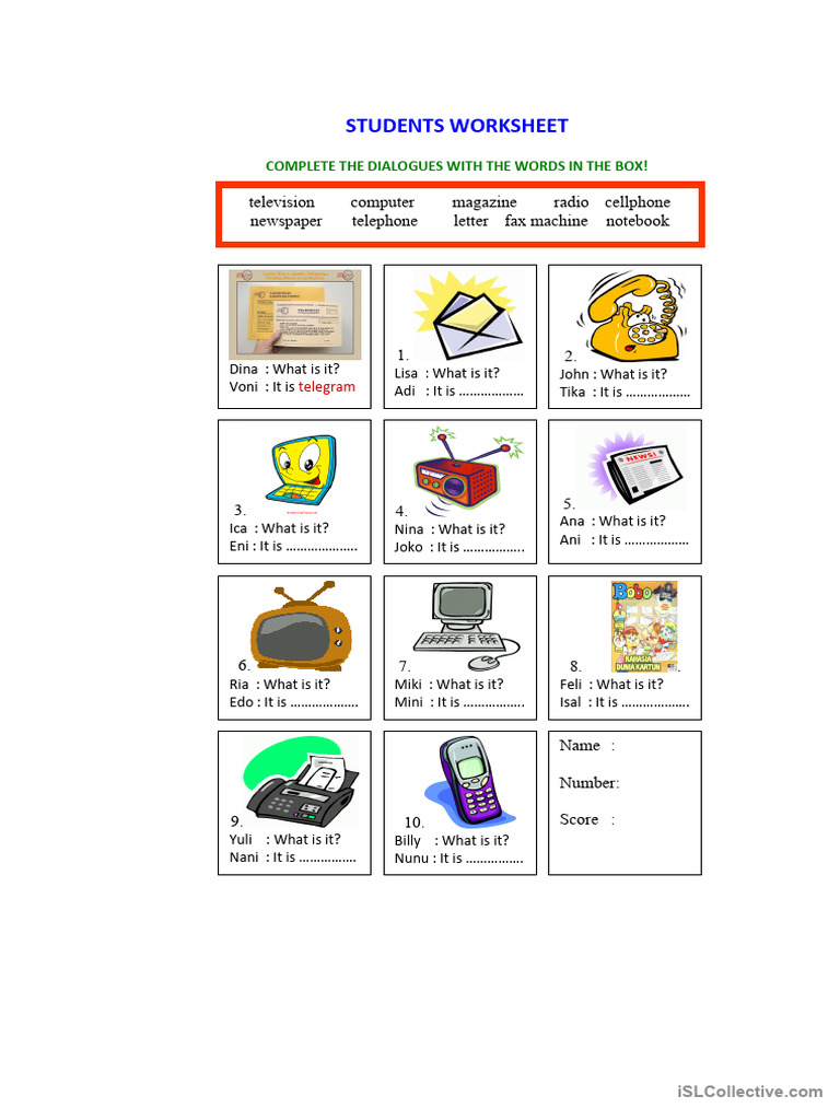 Communication Means Worksheet for Kids | PDF