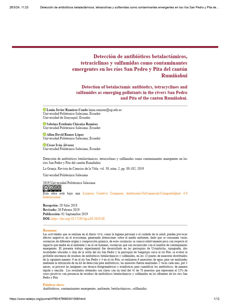 Sulfametoxazol_Detección de antibióticos betalactámicos, tetraciclinas ...