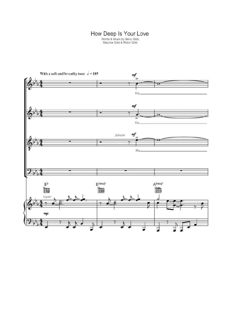 How Deep Is Your Love Music Sheet | PDF