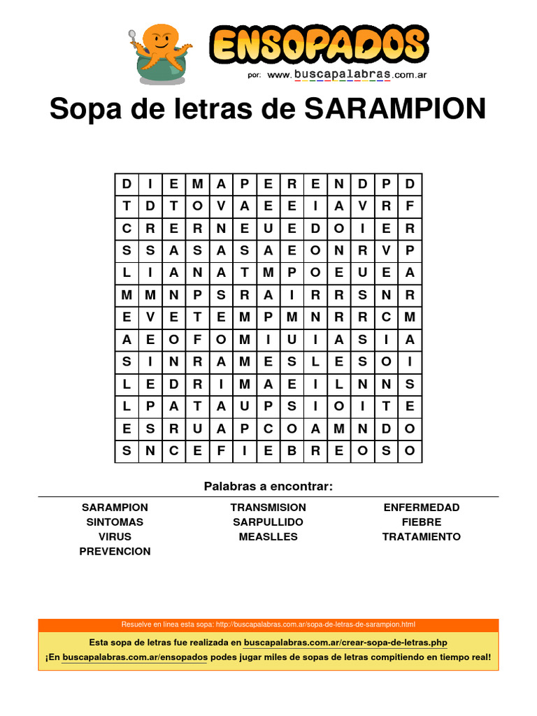 Sopa de Letras de Sarampion | PDF Sopa de Letras de Sarampion | PDF