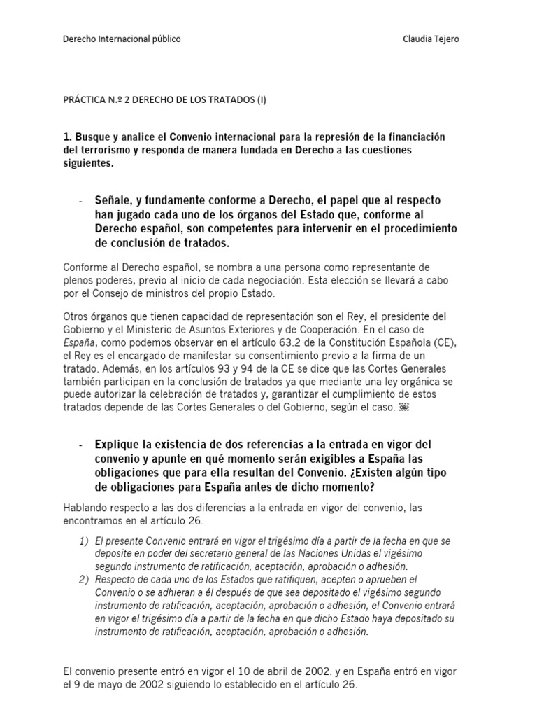 Práctica 2 Dip | PDF | Tratado | Gobierno