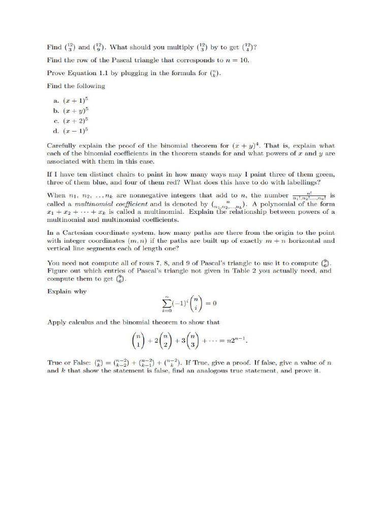 MATH 2ND - Additional Problem Set | PDF