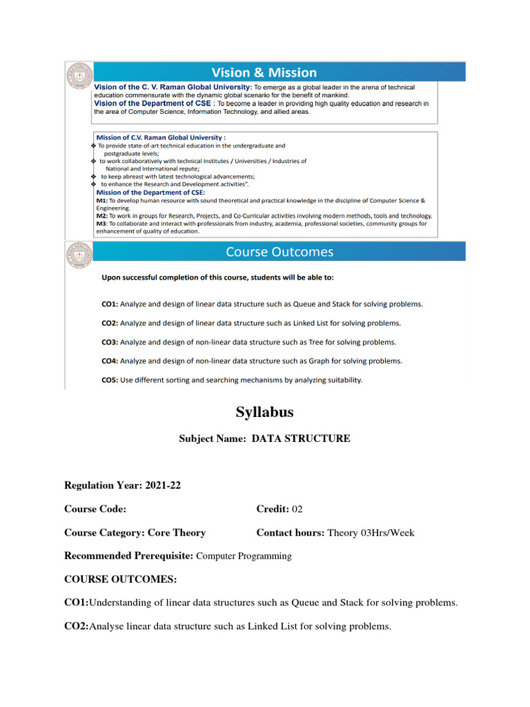 Sylabus | PDF | Queue (Abstract Data Type) | Algorithms