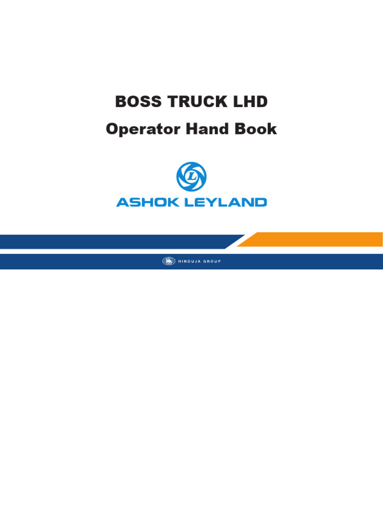 BOSS Truck LHD Operator Manual | PDF | Vehicles | Truck