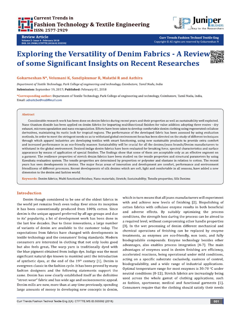 Exploring The Versatility of Denim Fabrics | PDF