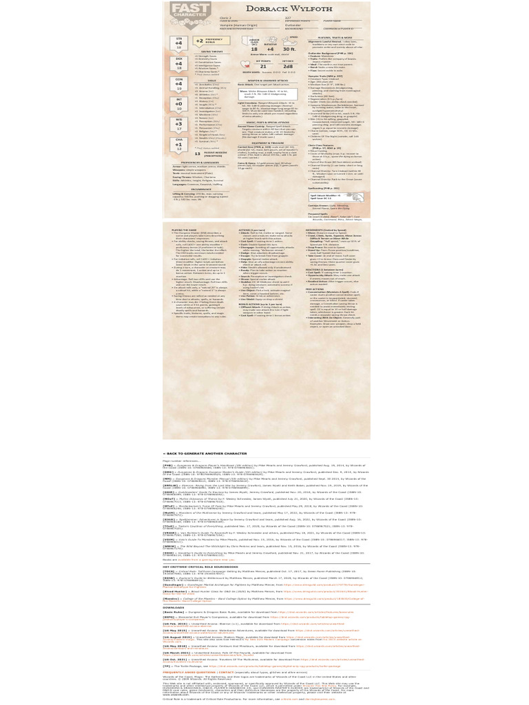 Vampire (Human Origin) Cleric 2 | PDF | Dungeons & Dragons | Wizards Of ...