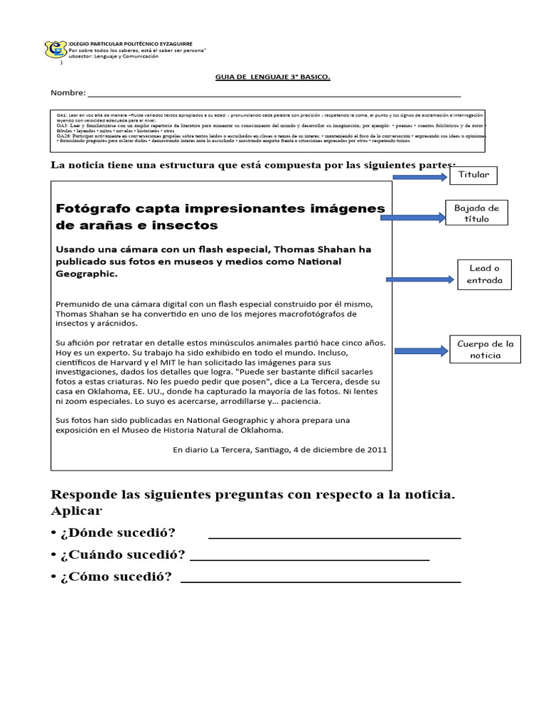 Estructura de La Noticia | PDF