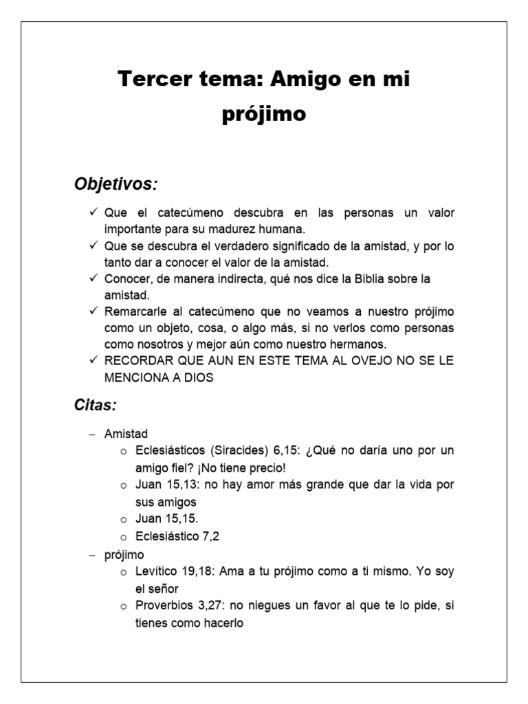 Tema 3 Amigo en Mi Projimo | PDF | Amor