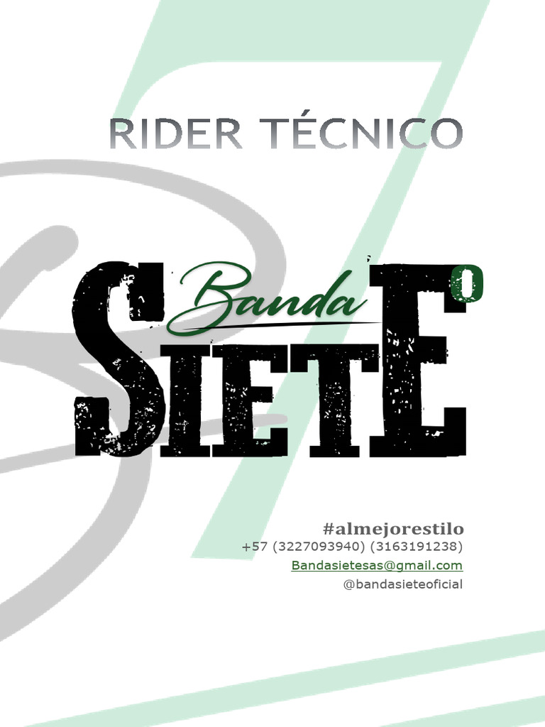 Rider Técnico Banda Siete | PDF | Bajo | Sonido