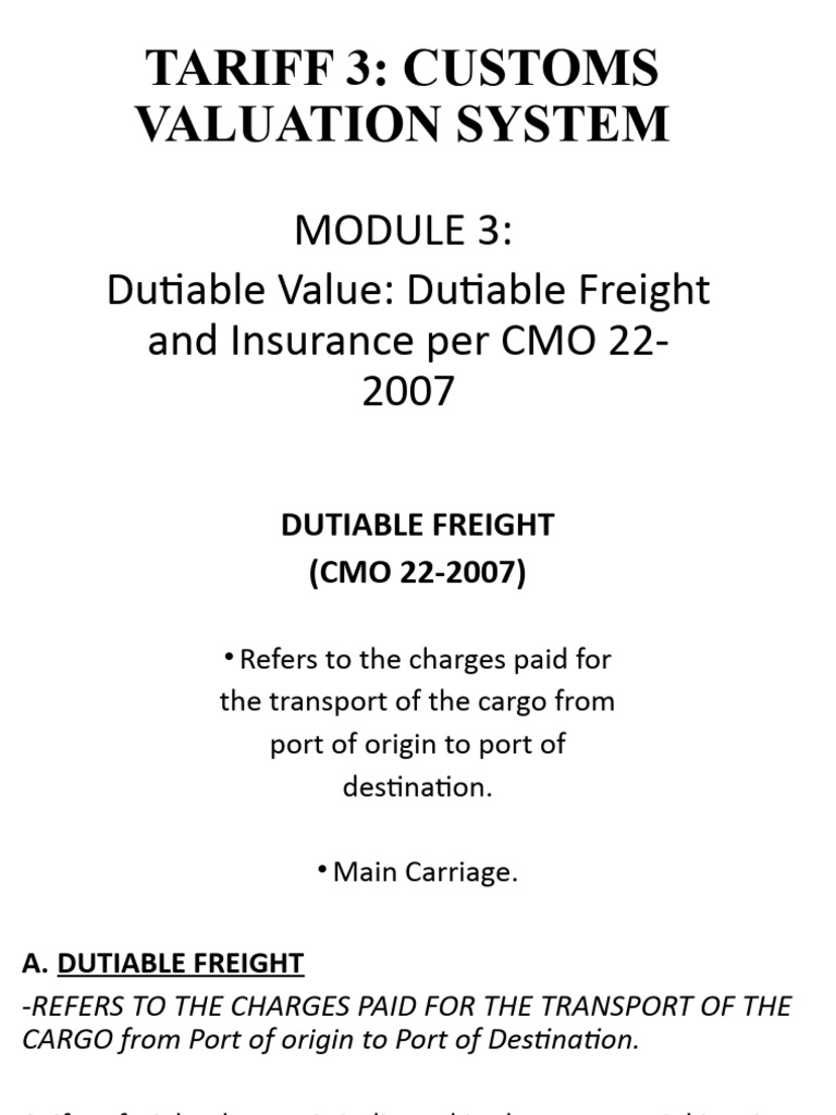 Tariff-3 Module3 | PDF | Cargo | Exchange Rate