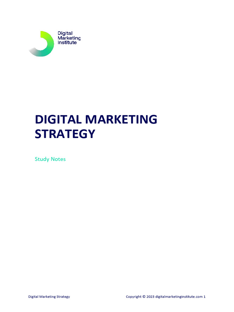 CDMP-10 - M10 - Digital - Marketing - Strategy - Script - STUDY NOTES ...
