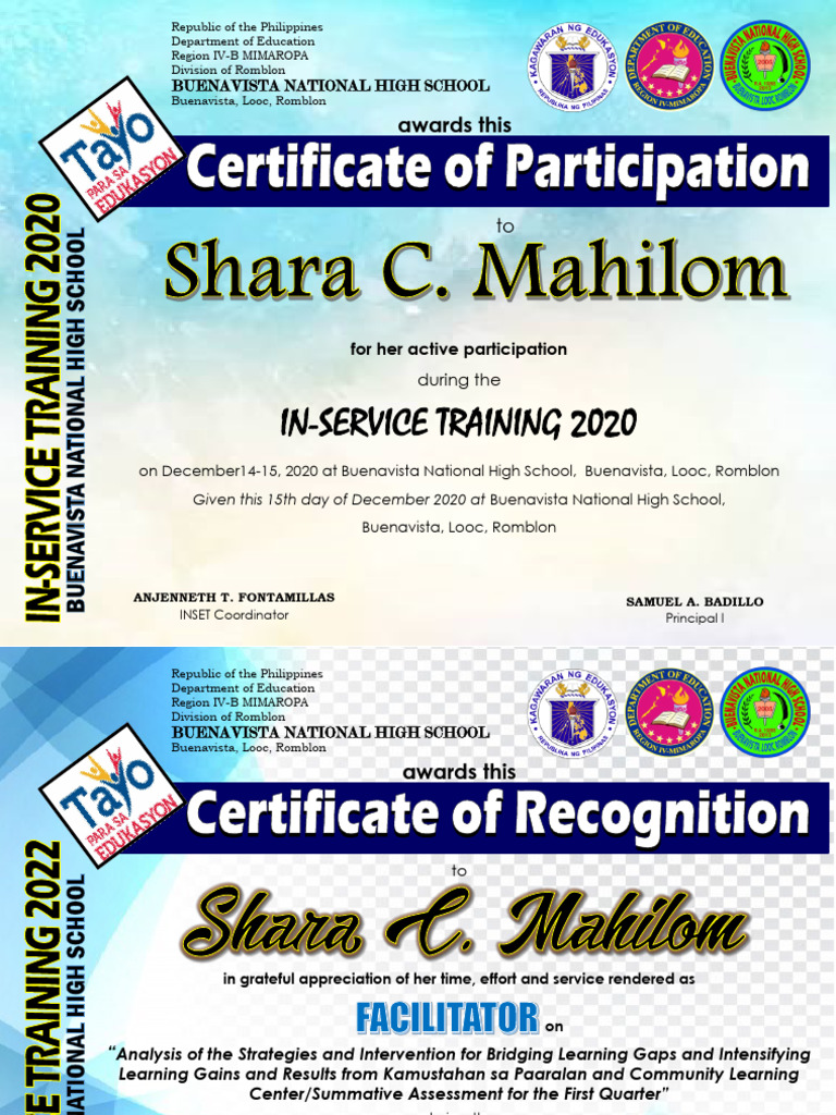 Blue Cert | PDF | Cognition | Education Theory