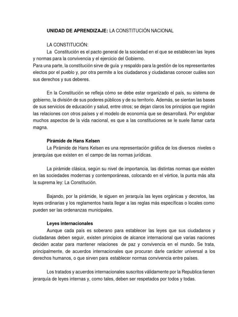 La Constitución Nacional Fsn 4to Pdf Constitución Soberanía