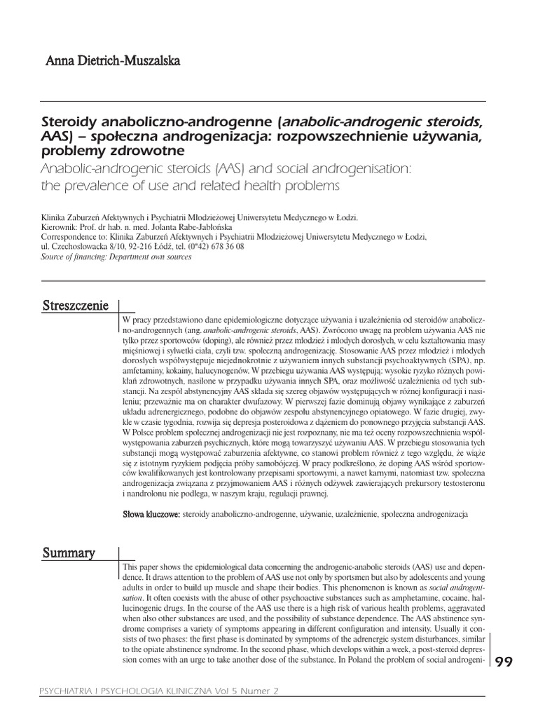 Steroidy Anaboliczno Androgenne Ana | PDF