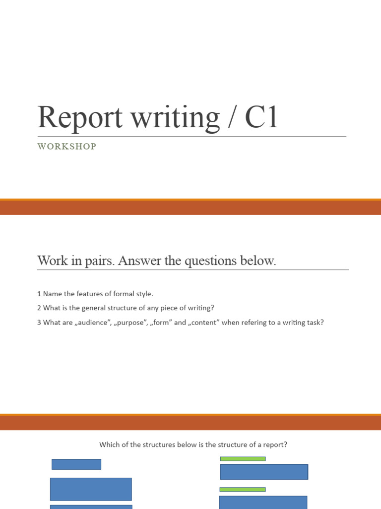 C1 Report Writing Workshop | PDF | Career & Growth | Business