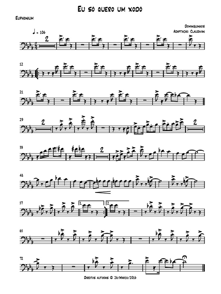 Eu Quero Um Xodó - Euphonium | PDF