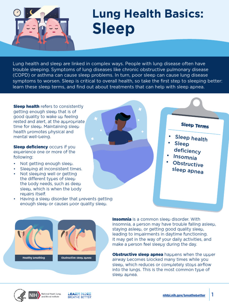lung_basics_sleep_fact_sheet | PDF | Sleep | Sleep Apnea