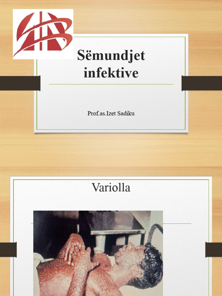 Sëmundjet Infektive: Prof - As.izet Sadiku | PDF