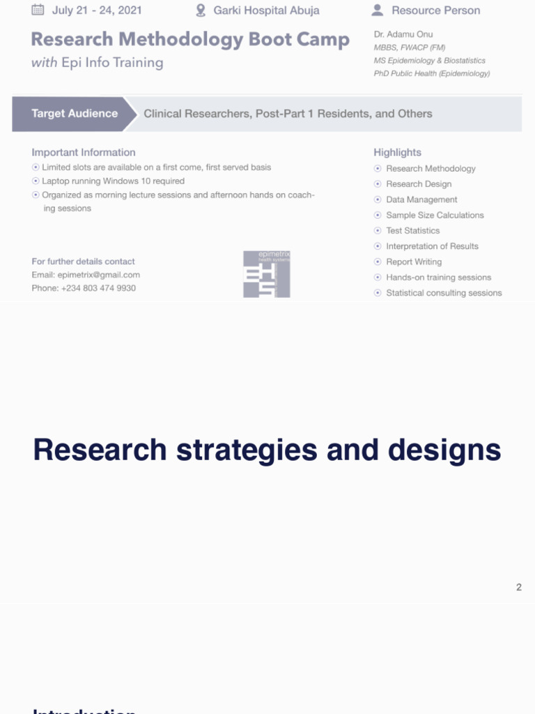 Research Strategies and Designs Overview | PDF | Methodology | Validity ...