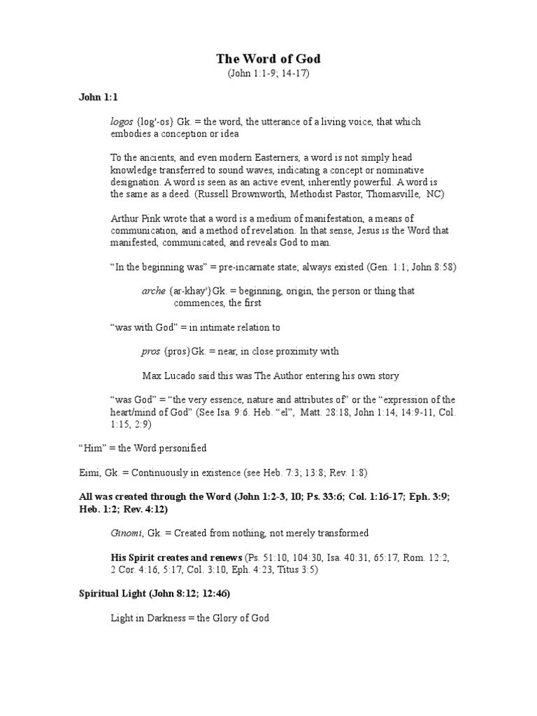 The Word of God | PDF | Confession (Religion) | Grace In Christianity