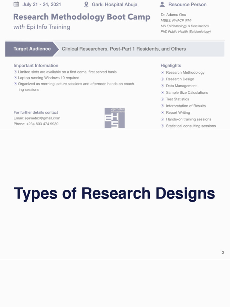 02 Research Designs | PDF | Cohort Study | Design Of Experiments