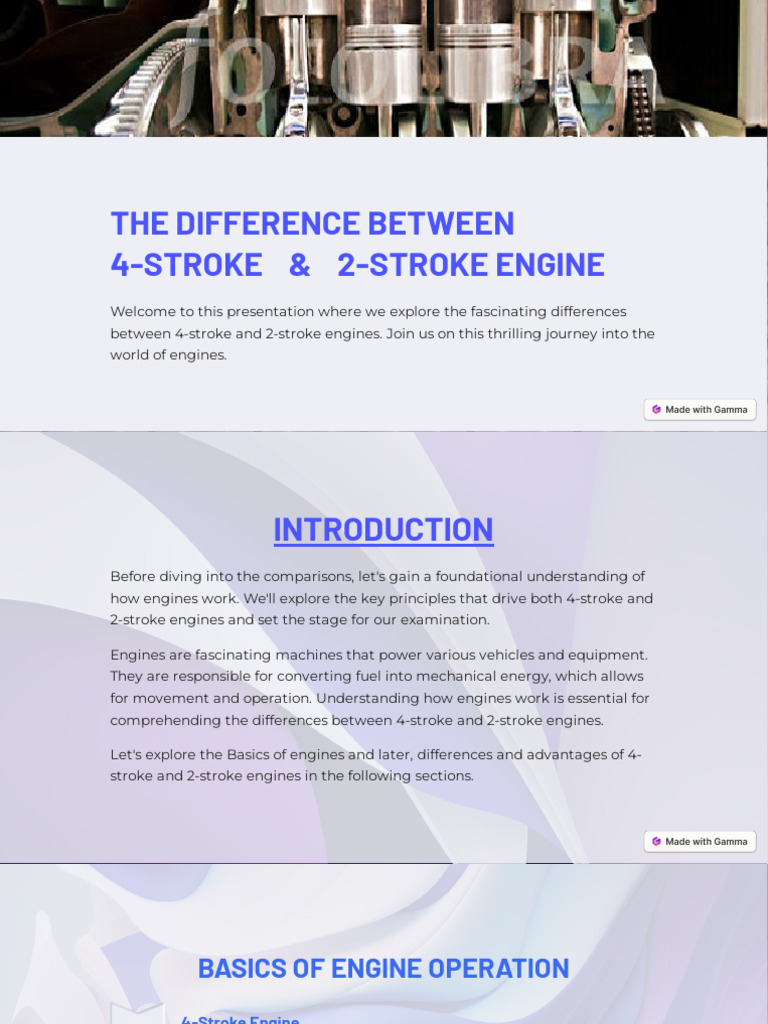 THE DIFFERENCE BETWEEN 4 STROKE and 2 STROKE ENGINE | PDF | Engines ...