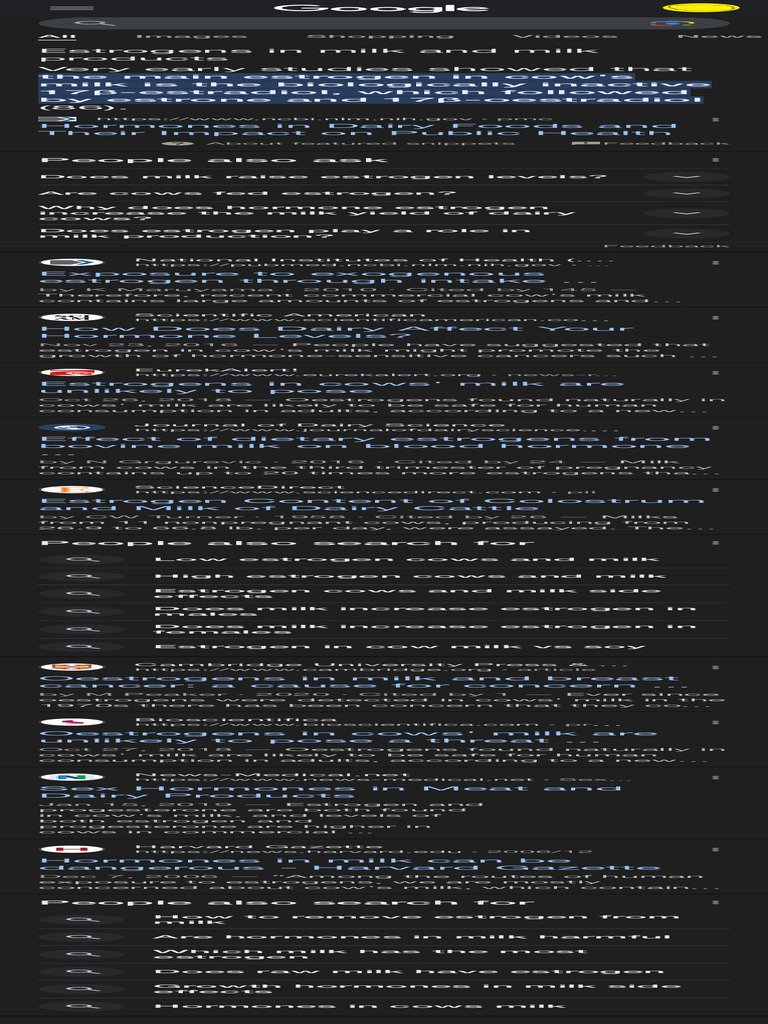 Estrogen Cows and Milk - Google Search | PDF | Milk | Estrogen