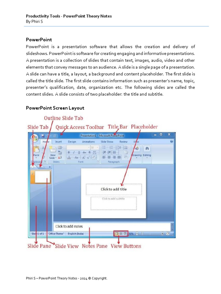 PowePoint Theory Notes - Shephat | PDF | Microsoft Power Point ...