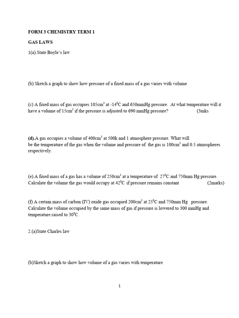 Home School FORM 3 CHEMISTRY | PDF | Gases | Oxide