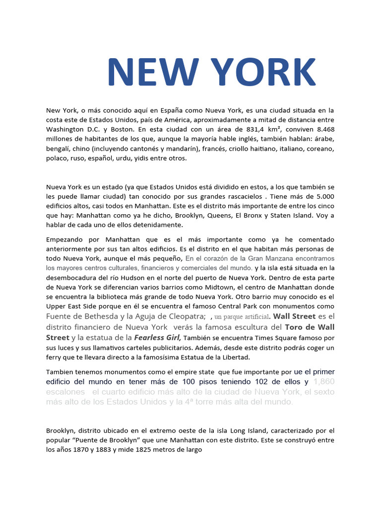 New York | PDF | Nueva York | Manhattan