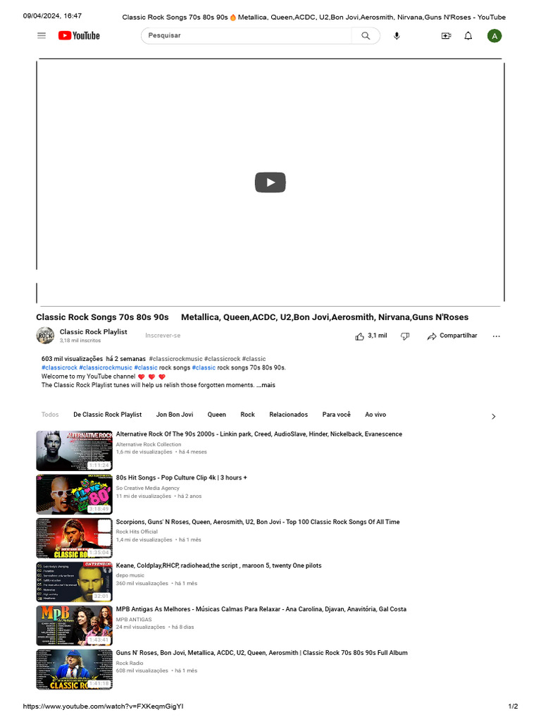 Classic Rock Songs 70s 80s 90s?metallica, Queen, ACDC, U2, Bon Jovi, Aerosmith, Nirvana, Guns N ...