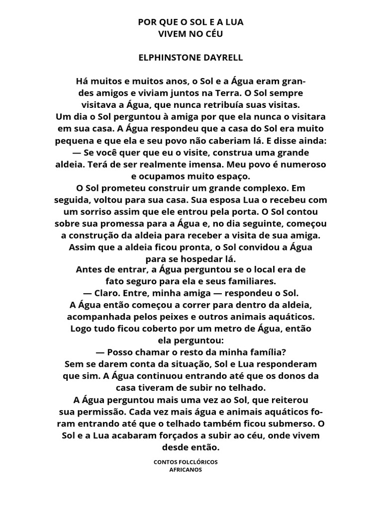 POR QUE O SOL E A LUA VIVEM NO CÉU ELPHINSTONE DAYRELL Há Muitos e Muitos A - 20240408 - 162918 ...