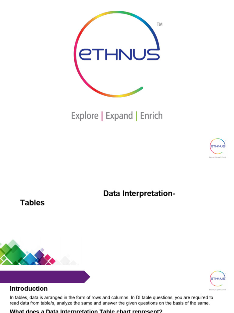 Data Interpretation Table Techniques | PDF | Career & Growth | Business